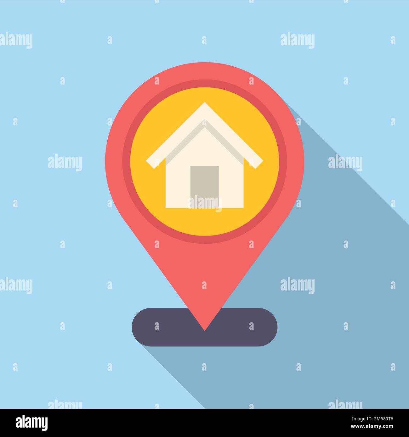House sale location icon flat vector. Property rent. Money building ...
