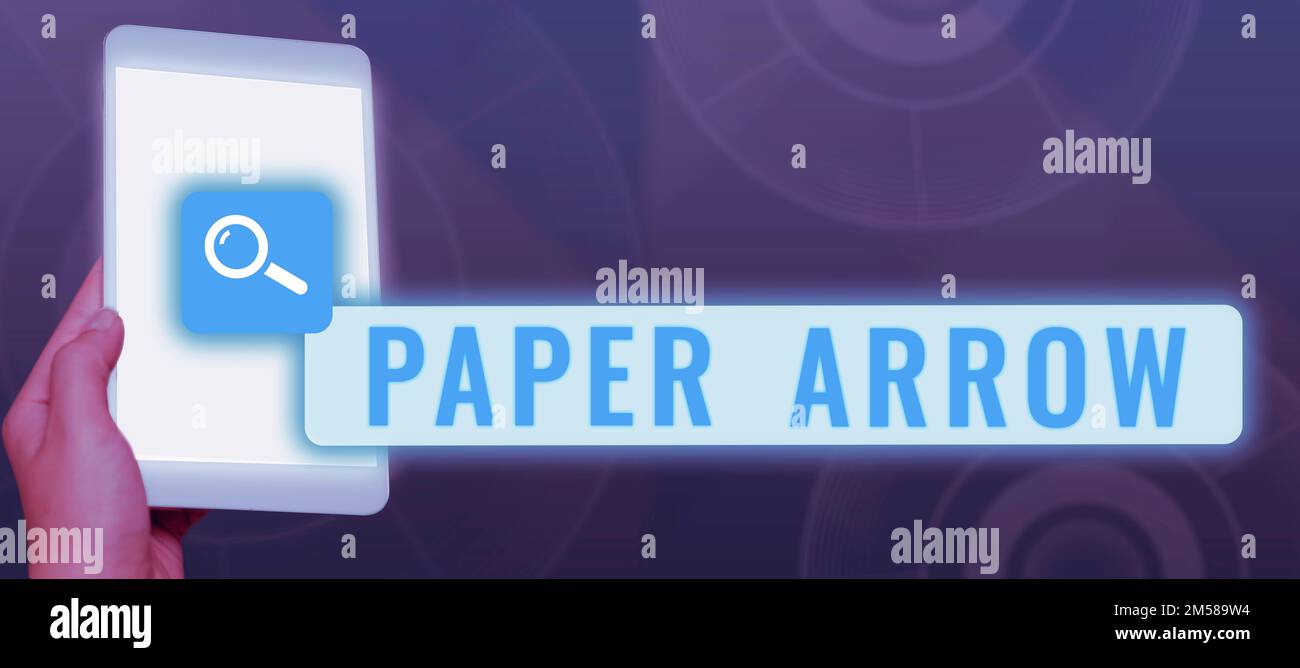 Text caption presenting Paper Arrow. Word for Business infographic use ...