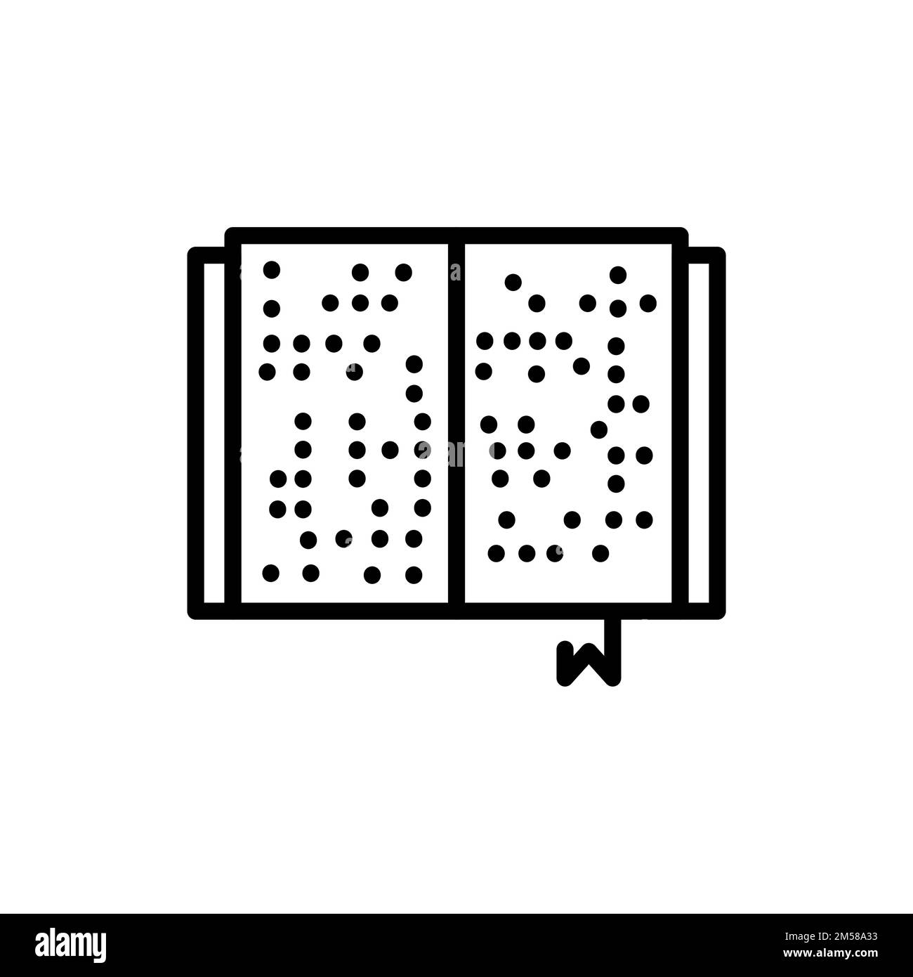 Book blind braille color line icon. Disability. Isolated vector element ...
