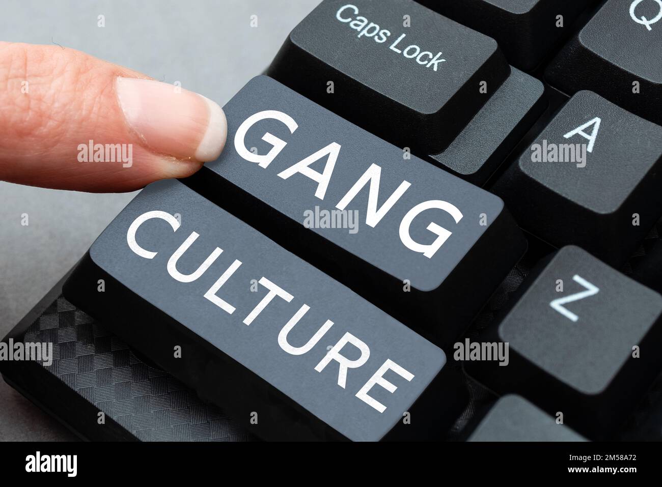 Text sign showing Gang Culture. Business showcase particular ...
