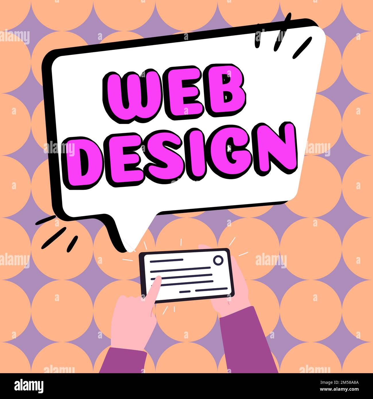 Text caption presenting Web Design. Business overview who is ...