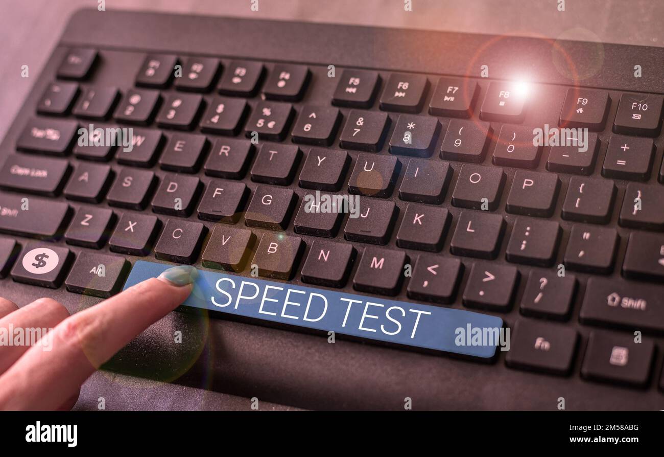 Text showing inspiration Speed Test. Word for psychological test for ...