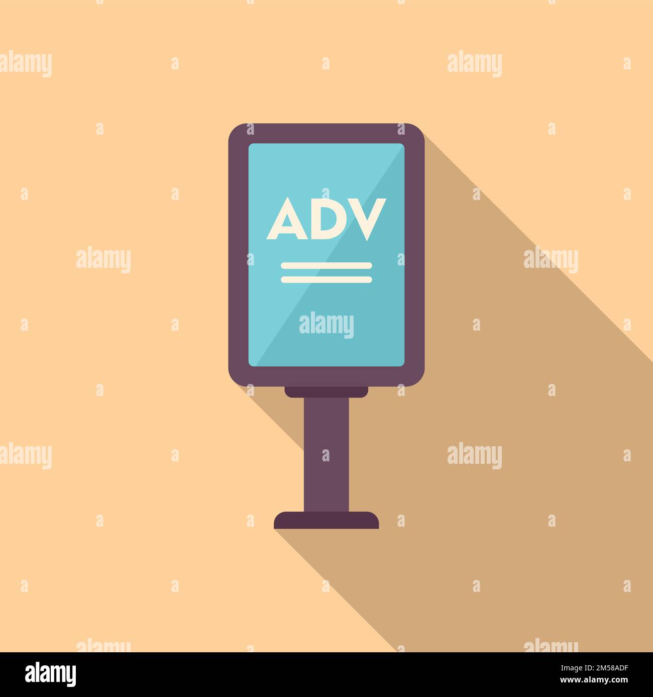 Street marketing light board icon flat vector. Social target. Digital ...