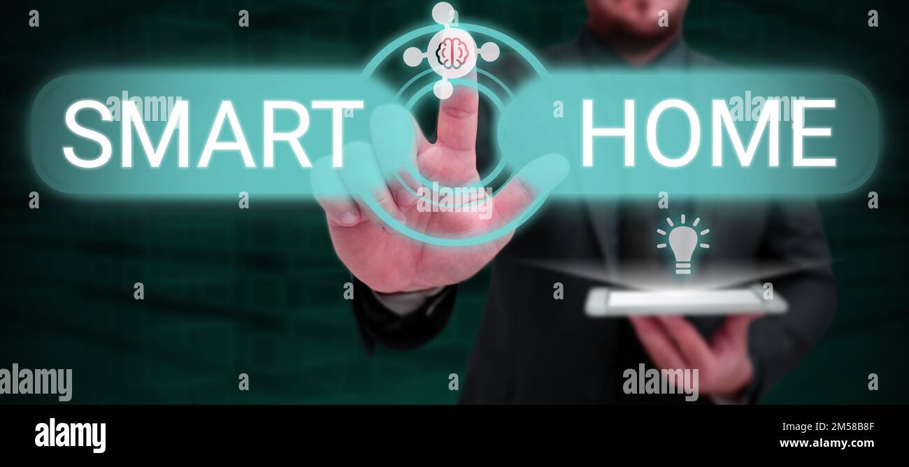 Hand writing sign Smart Home. Conceptual photo automation system ...