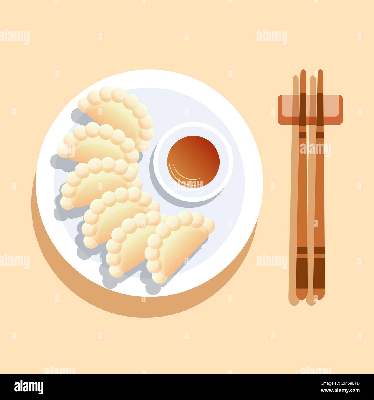 A vector illustration of the dumplings Chinese food and Stock Vector ...