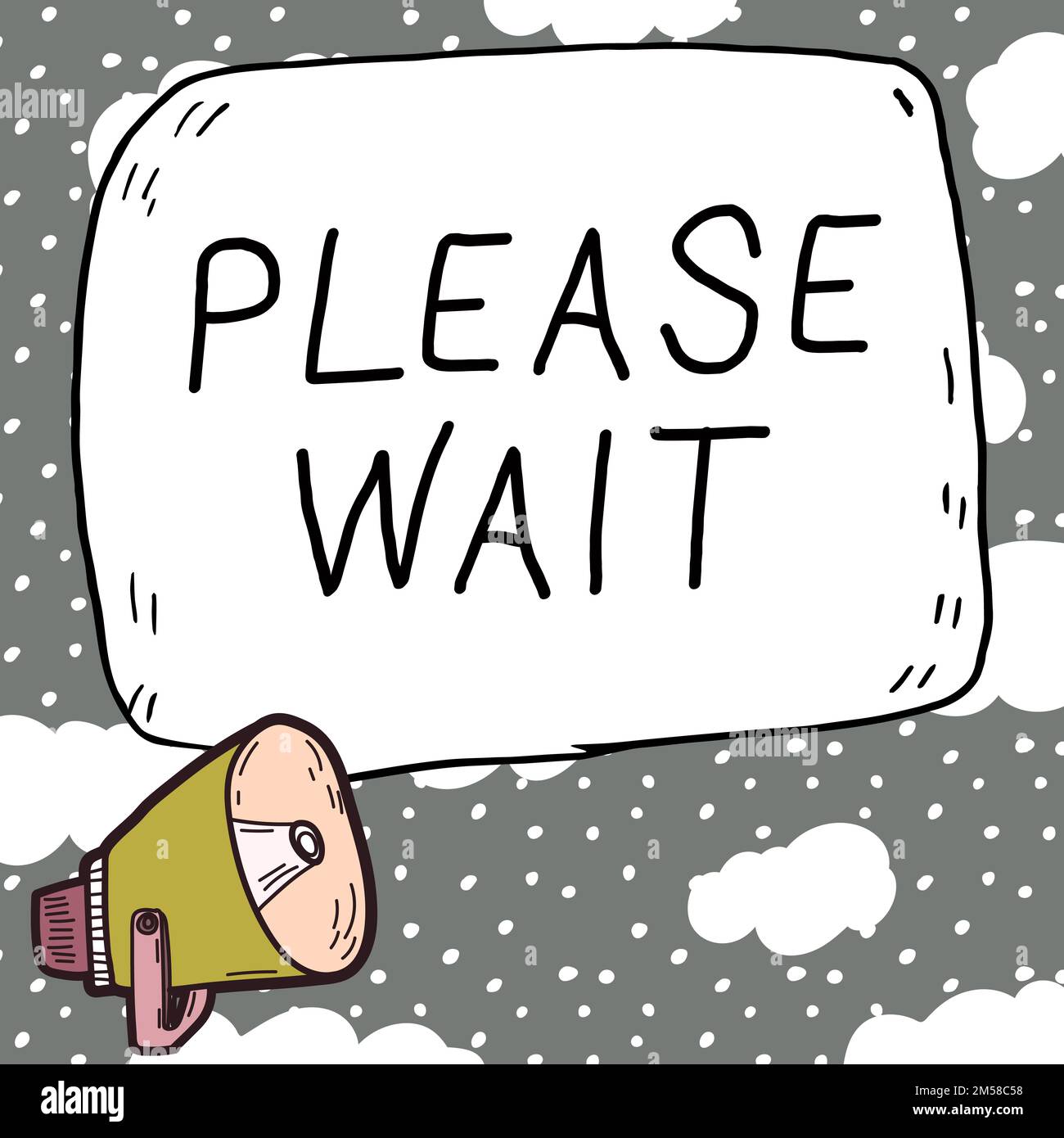 Text sign showing Please Wait. Business showcase to pause any ...