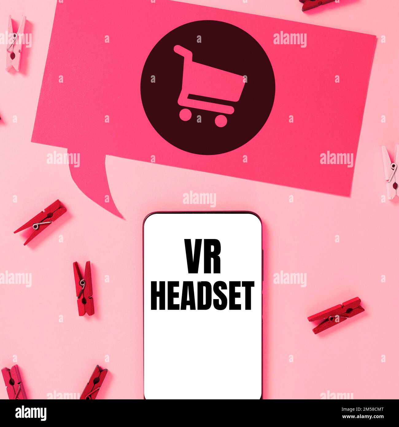 Sign displaying Vr Headset. Internet Concept head-mounted device that ...