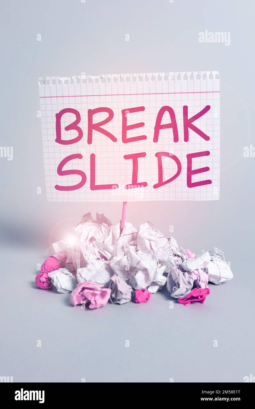 Writing displaying text Break Slide. Internet Concept a good cover ...