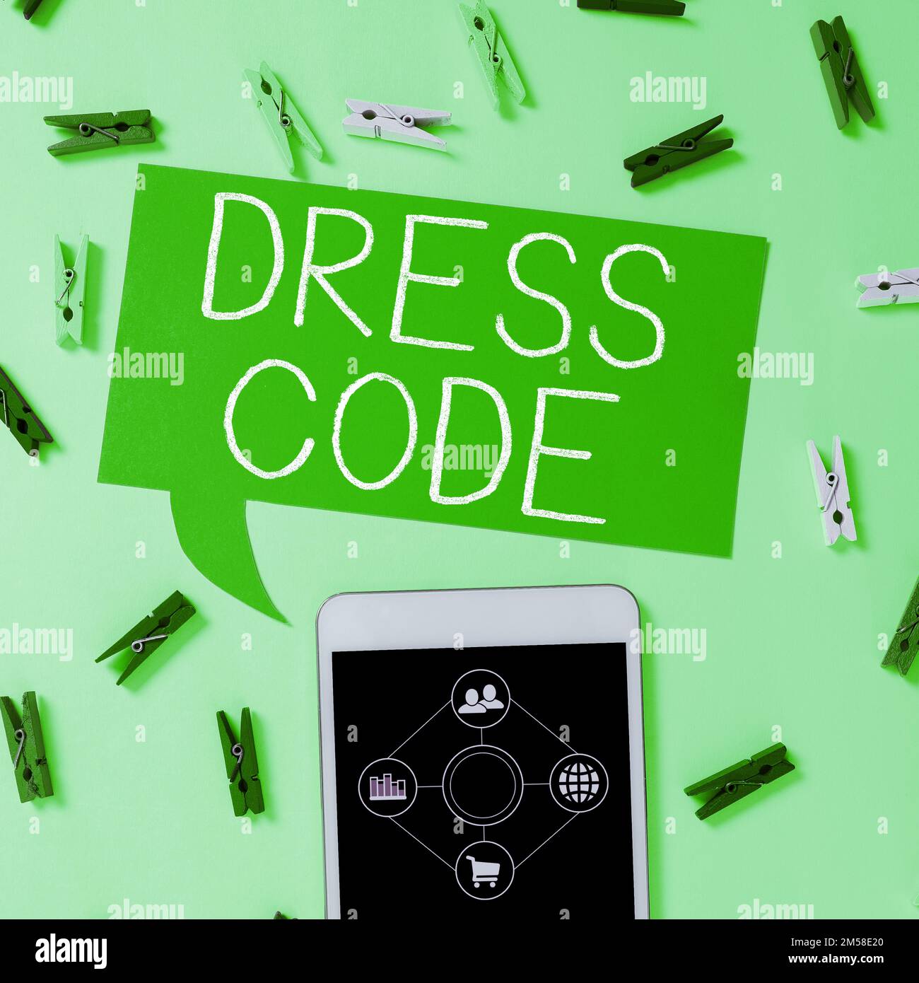 Writing displaying text Dress Code. Conceptual photo an accepted way of ...