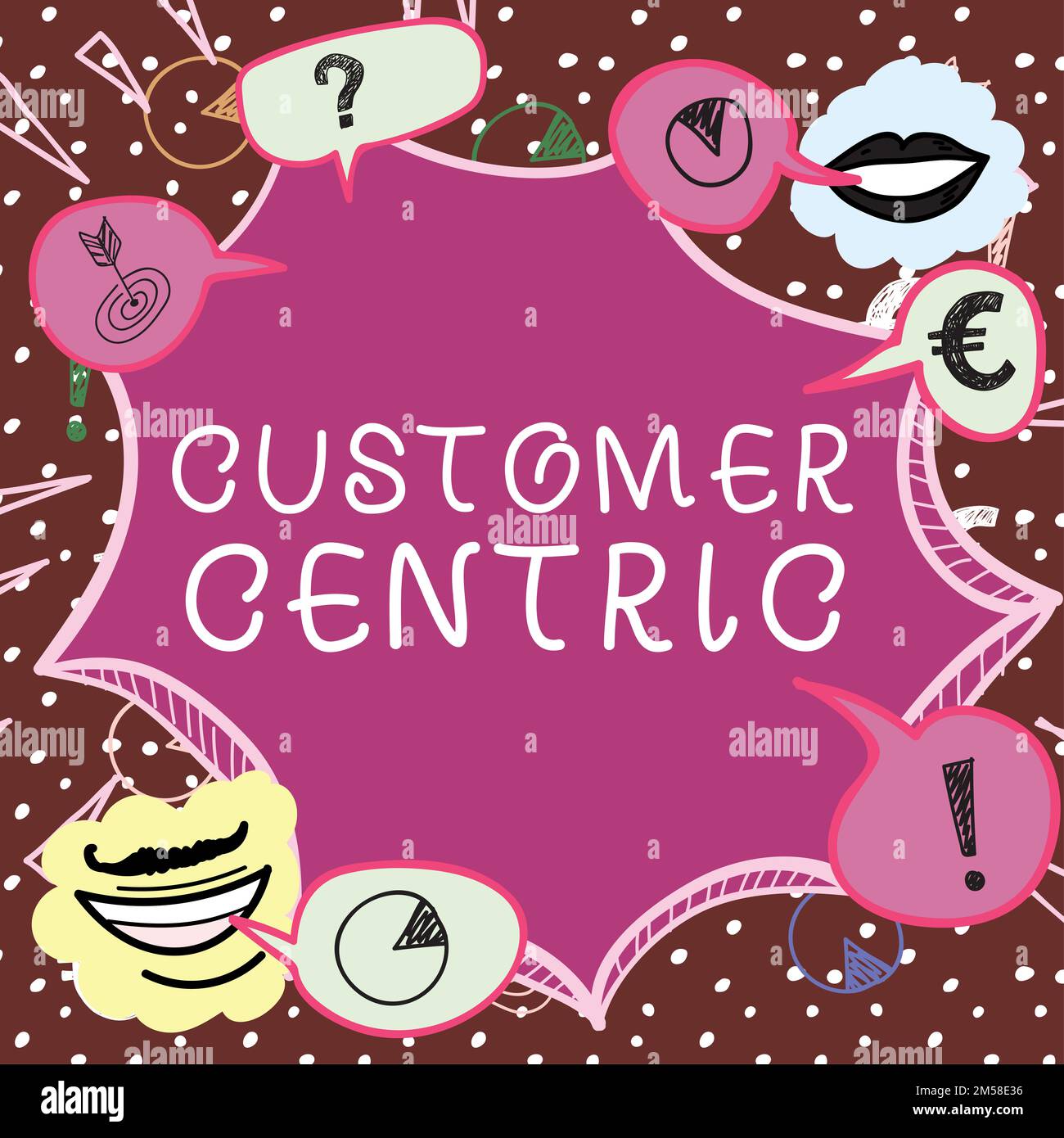 Text caption presenting Customer Centric. Business concept process of ...