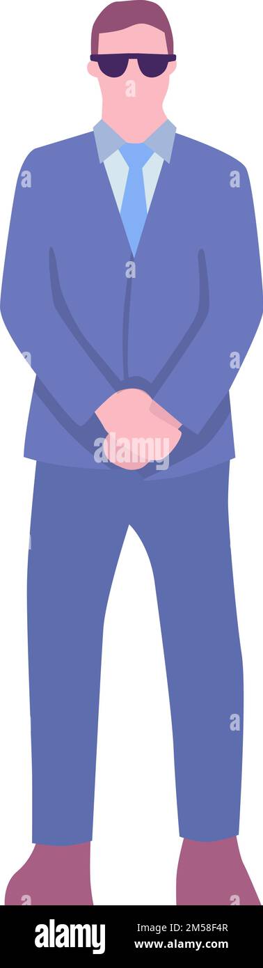 Security man vector. Guard agent icon. Bodyguard character standing ...
