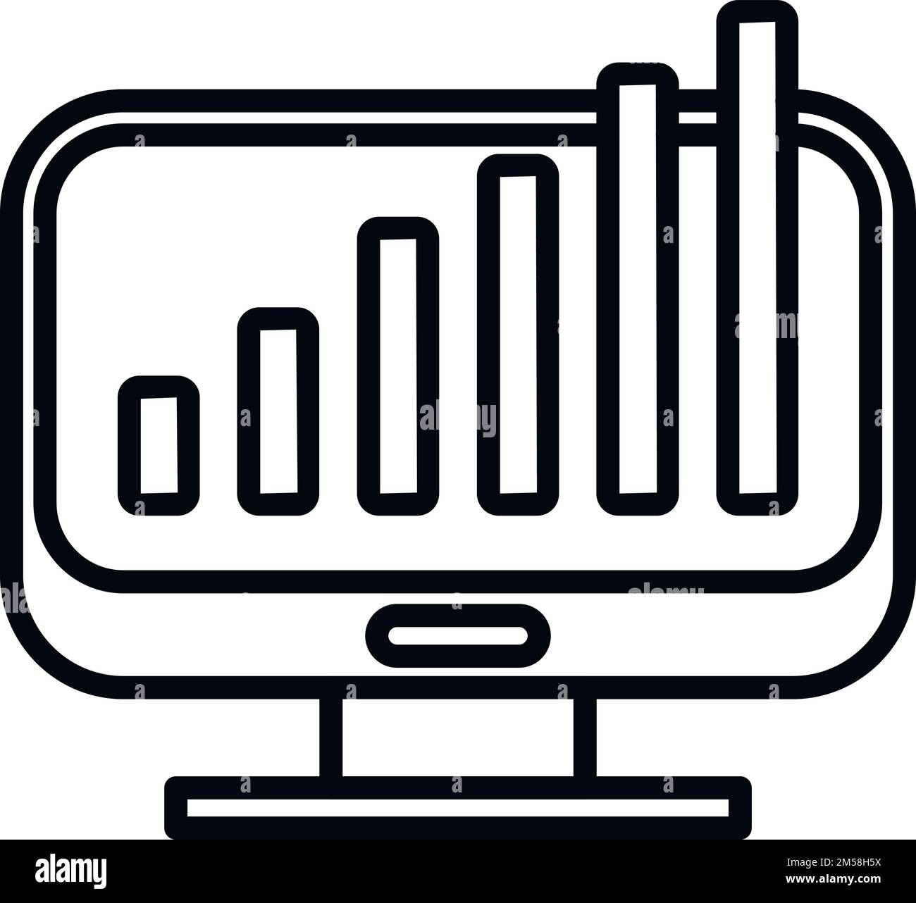 Online computer graph icon outline vector. Real home. Loan sale Stock ...