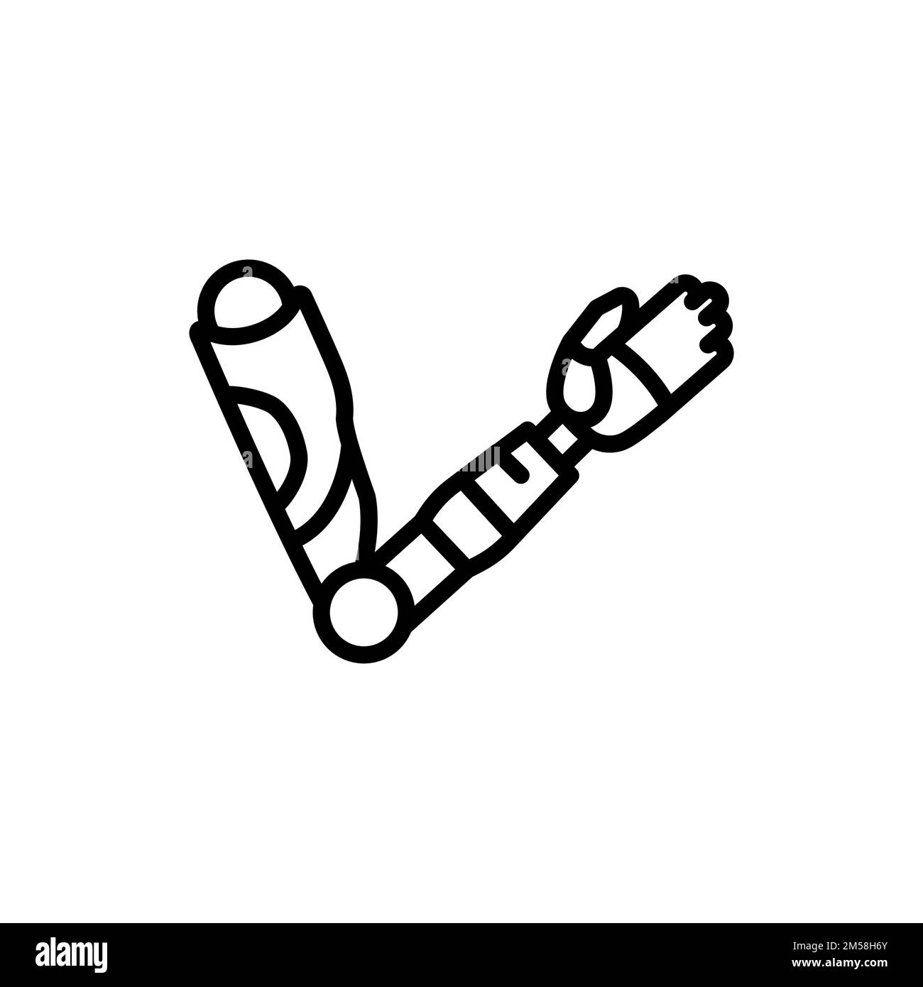 Bio artificial hand color line icon. Disability. Isolated vector ...