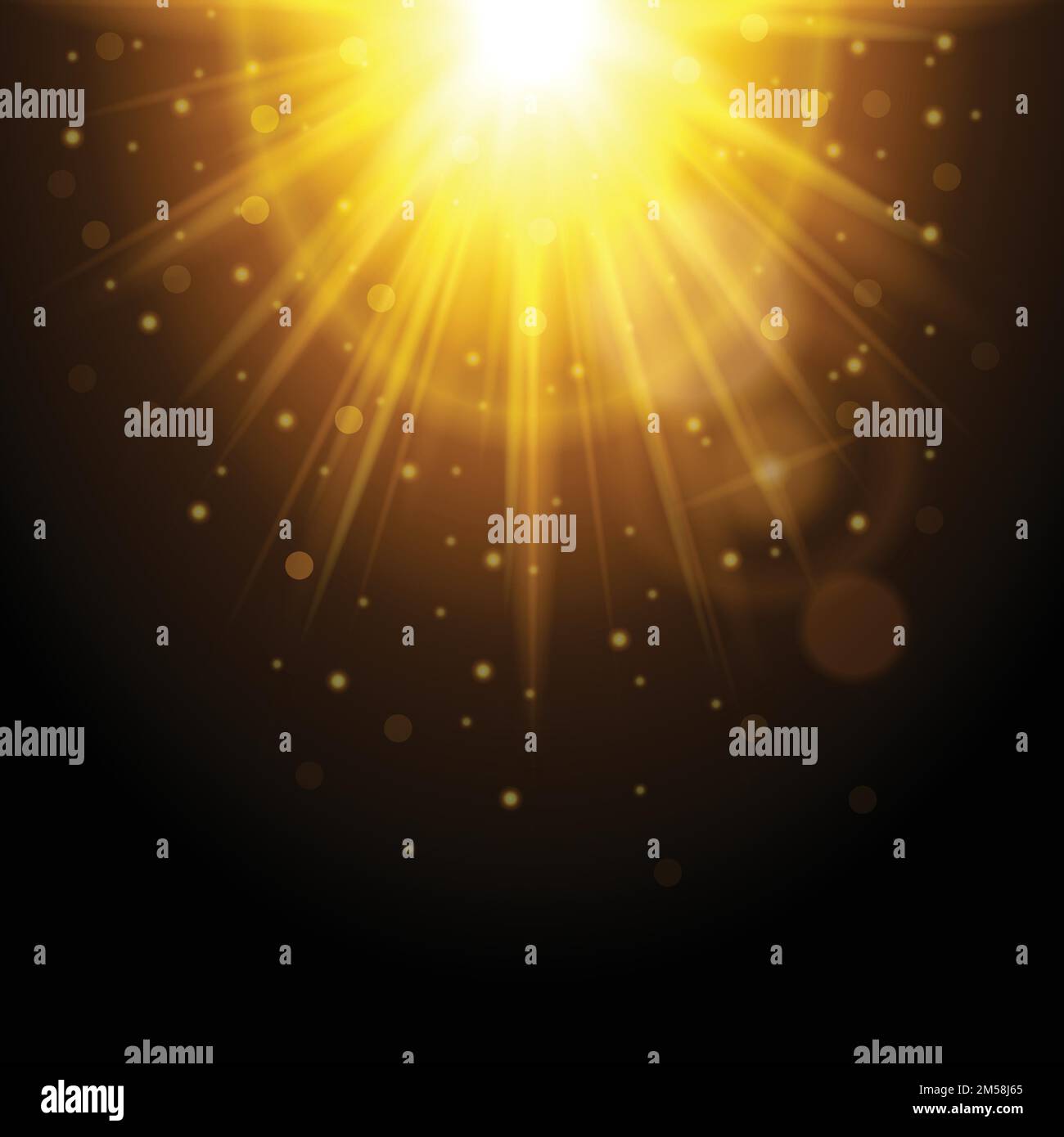 Magic background with rays of light, glowing light effect. Yellow ...