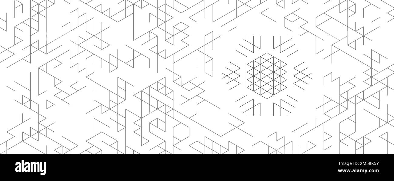 abstract black white hexagon, ai artificial intelligence, geometric ...