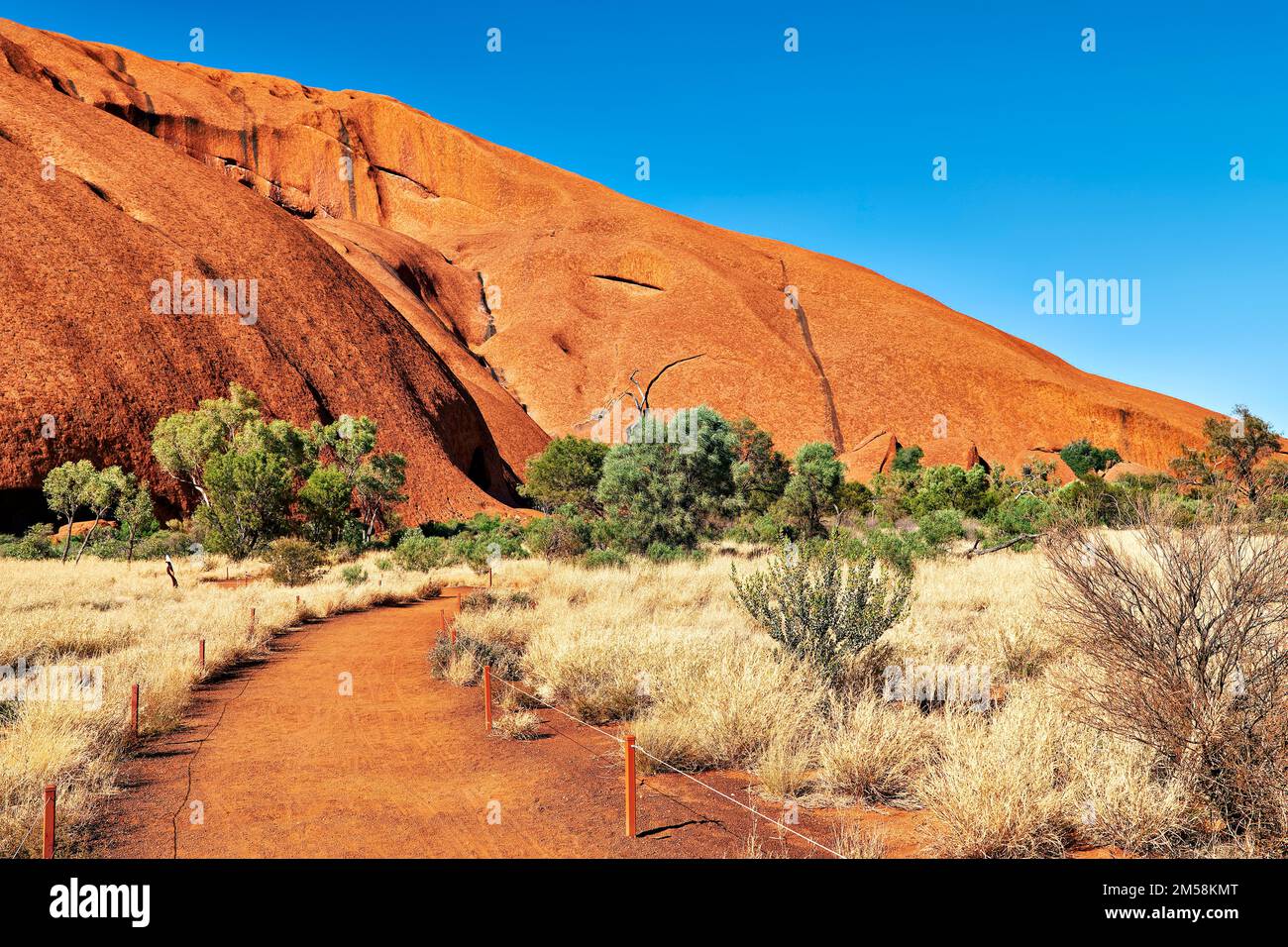 Hiking around Uluru Ayers Rock. Northern Territory. Australia Stock ...