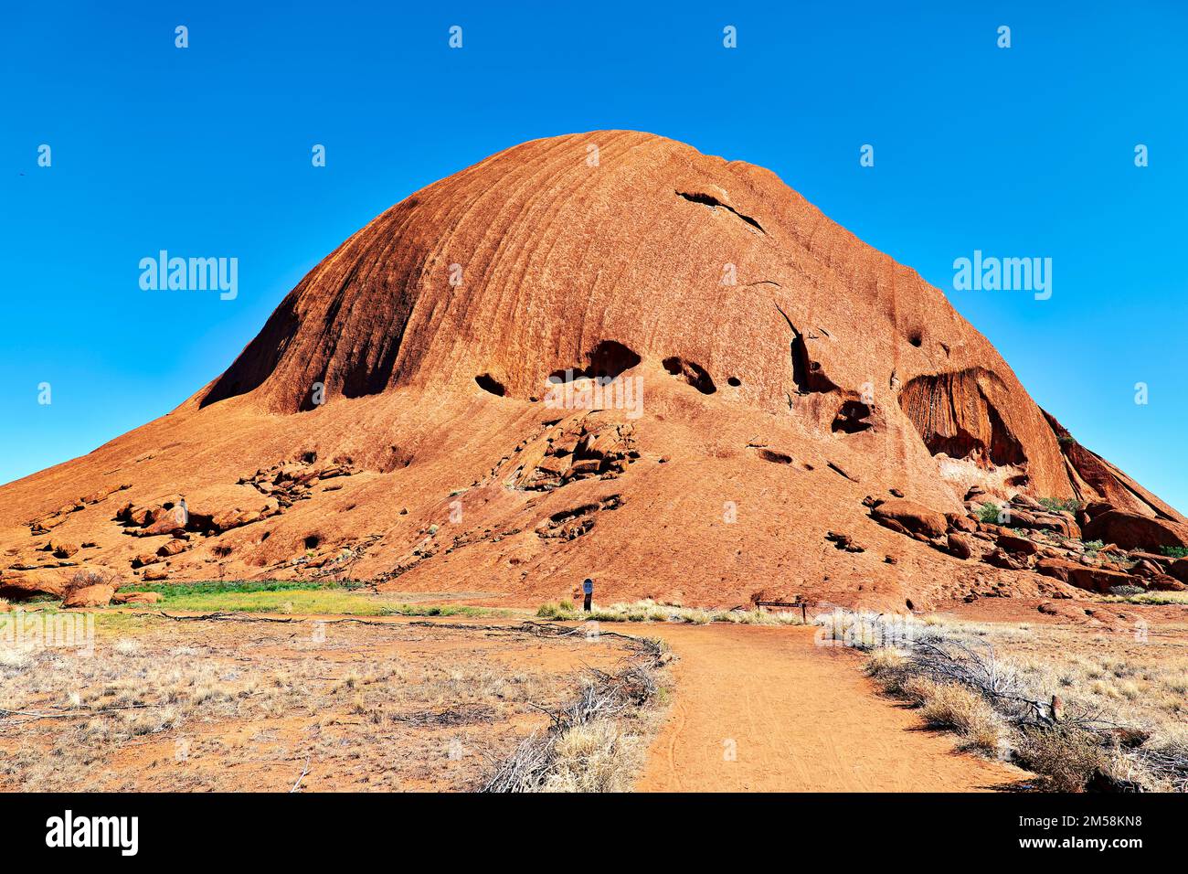 Hiking around Uluru Ayers Rock. Northern Territory. Australia Stock ...