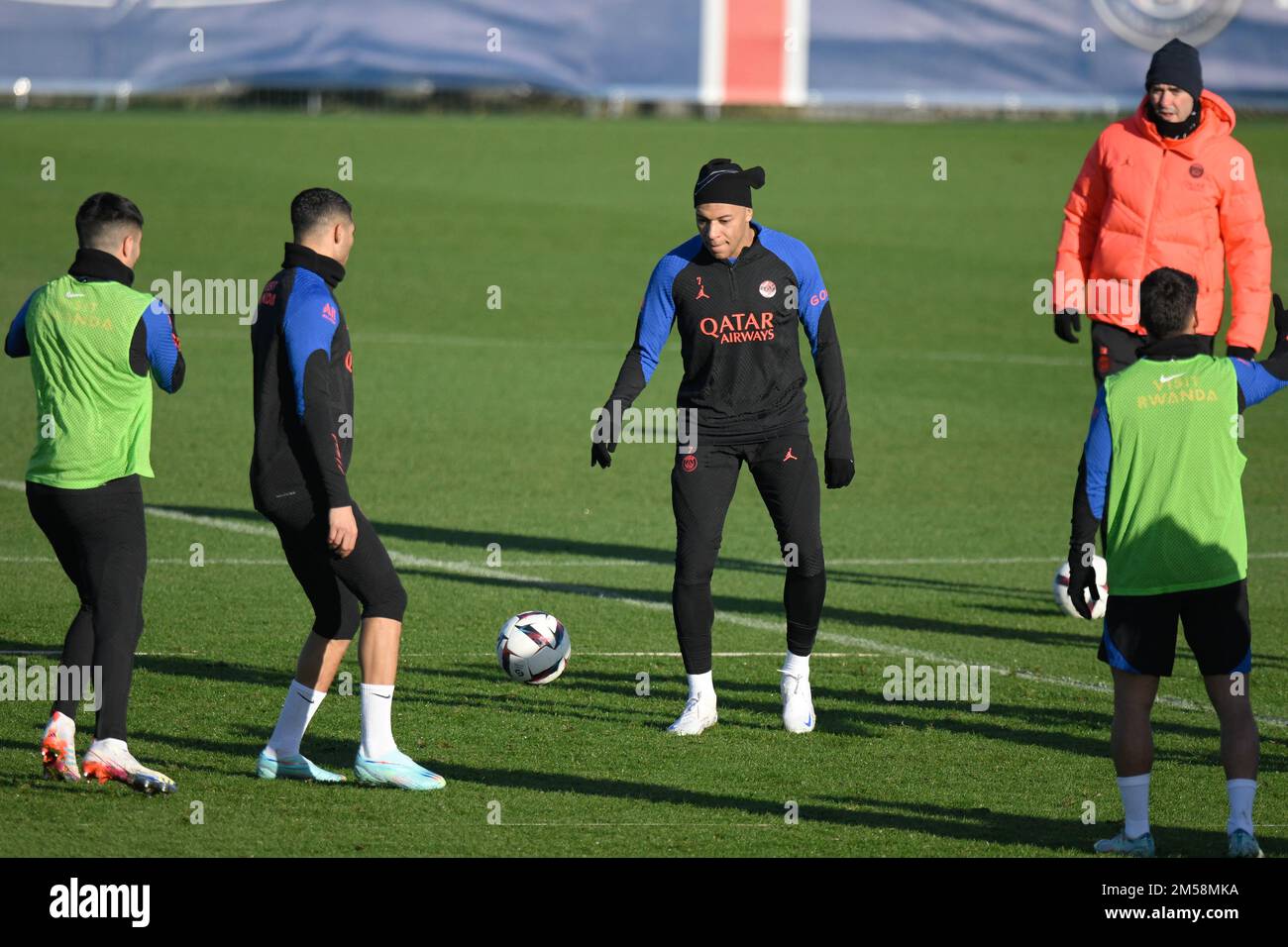 Kylian Mbappe during the training session of Paris Saint Germain at ...