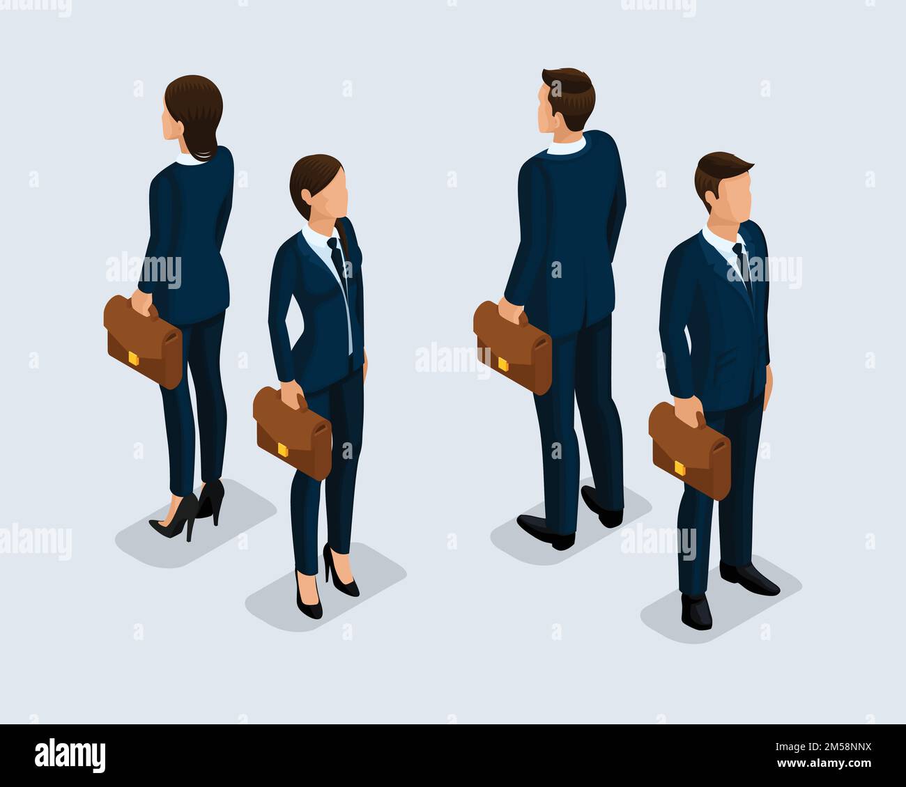 Woman standing behind man Stock Vector Images - Alamy
