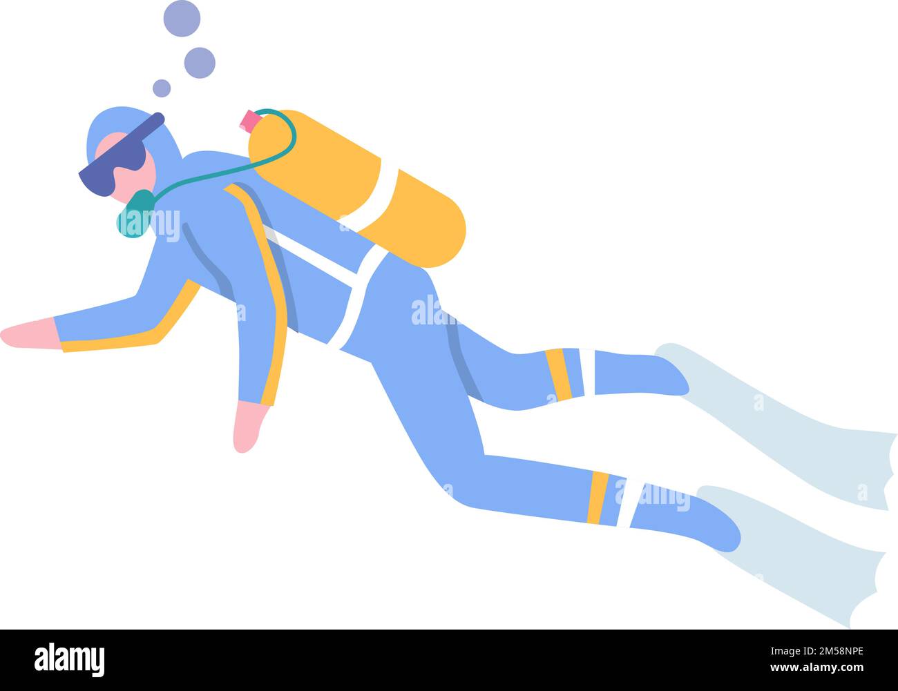 Scuba diver vector icon. Swimmer in diving suit isolated on white ...