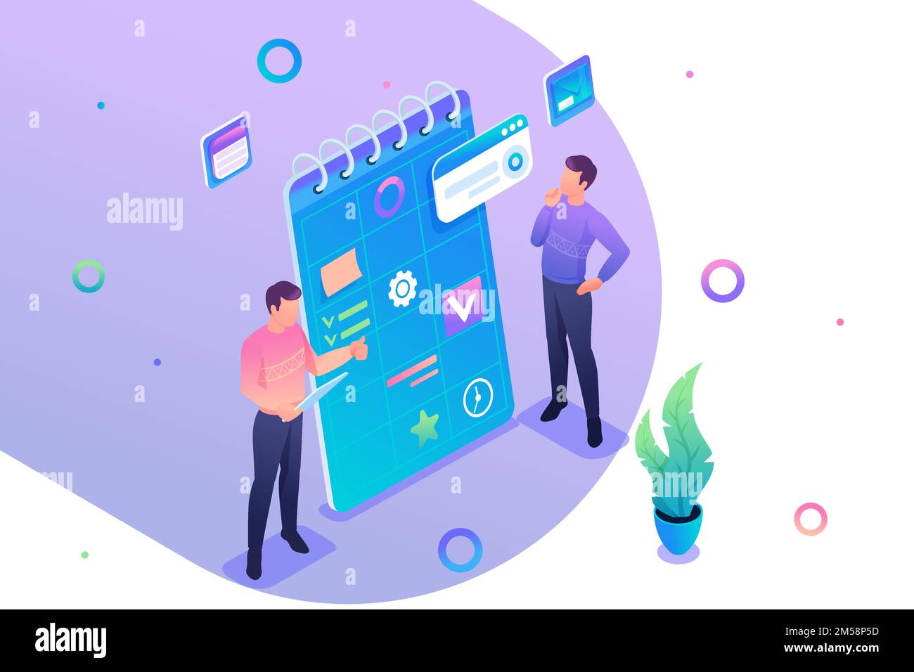 Young people are engaged in drawing up a business plan. Concept of ...