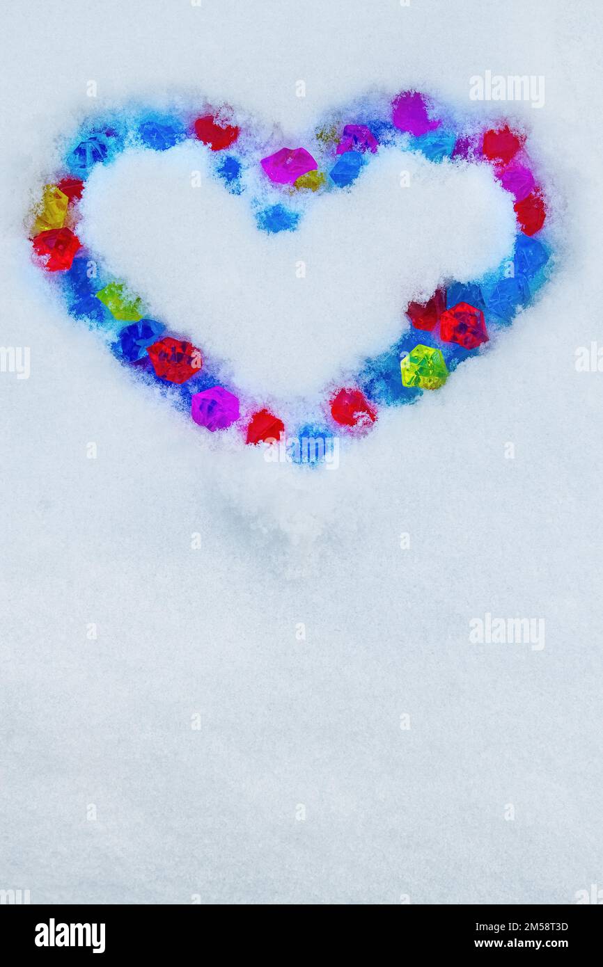 Blue winter background heart hi-res stock photography and images - Alamy