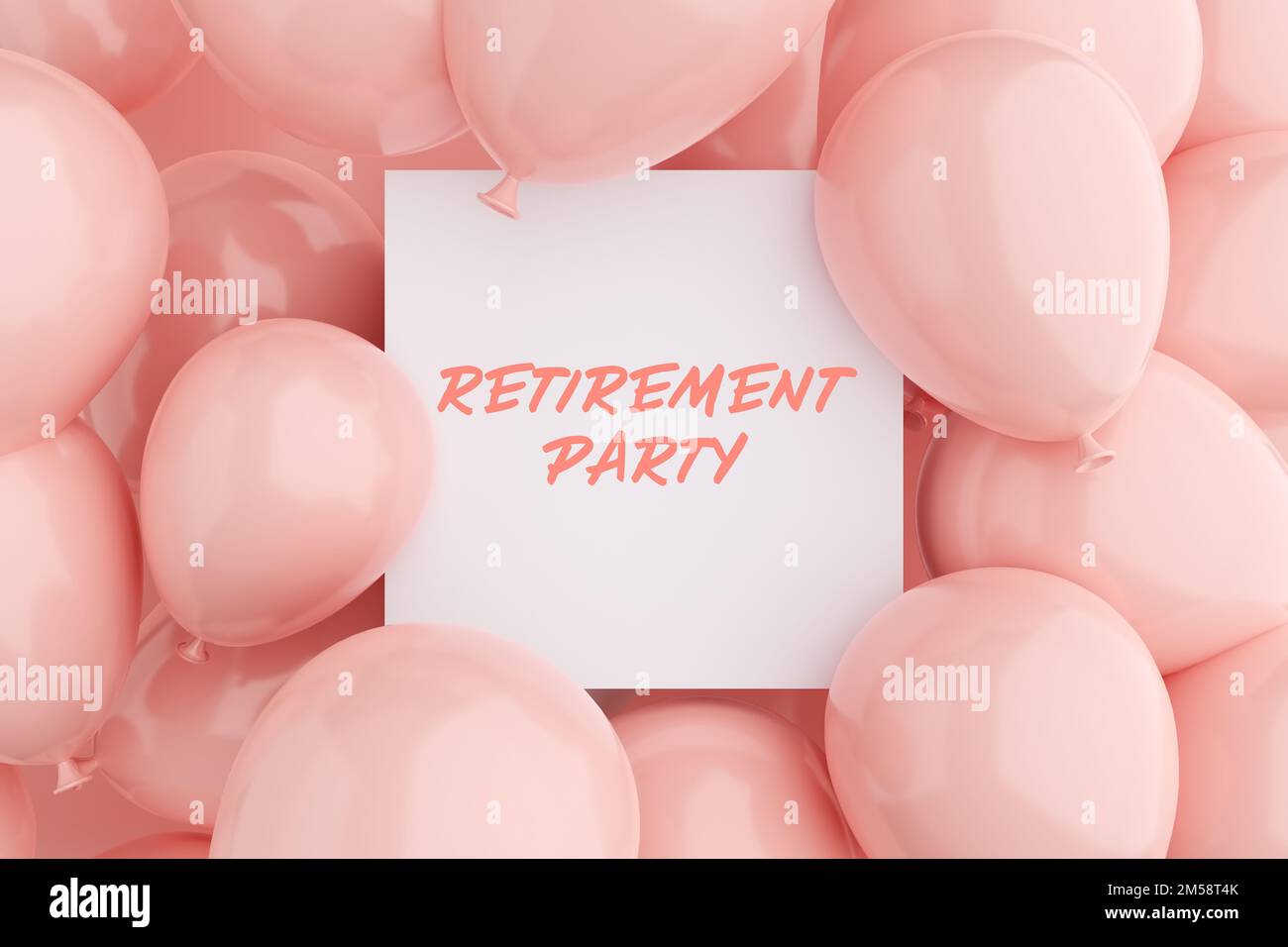 White sign frame with the message RETIREMENT PARTY surrounded with pink ...
