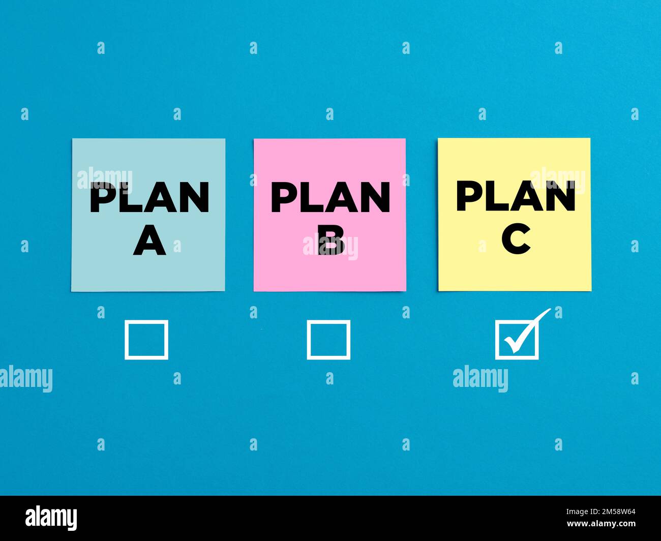 Choosing the best alternative business plan. The words plan a, b and c ...