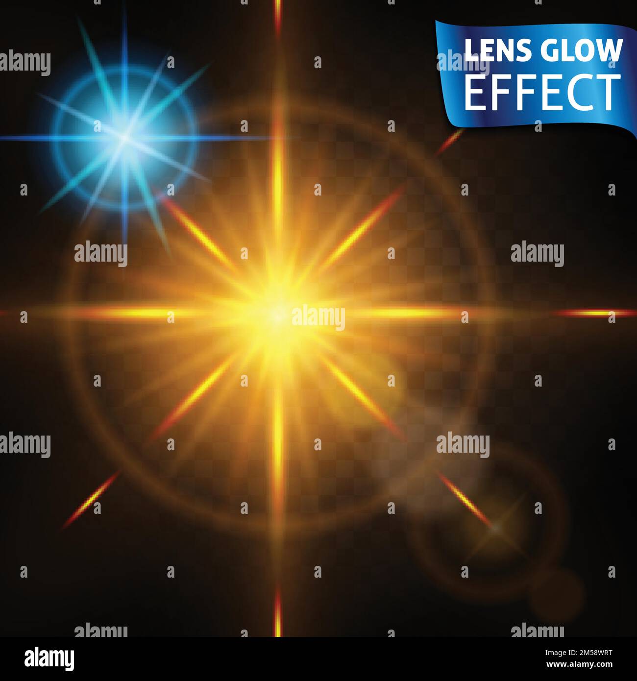 Lens glow effect. Bright light effects of high quality on a transparent ...