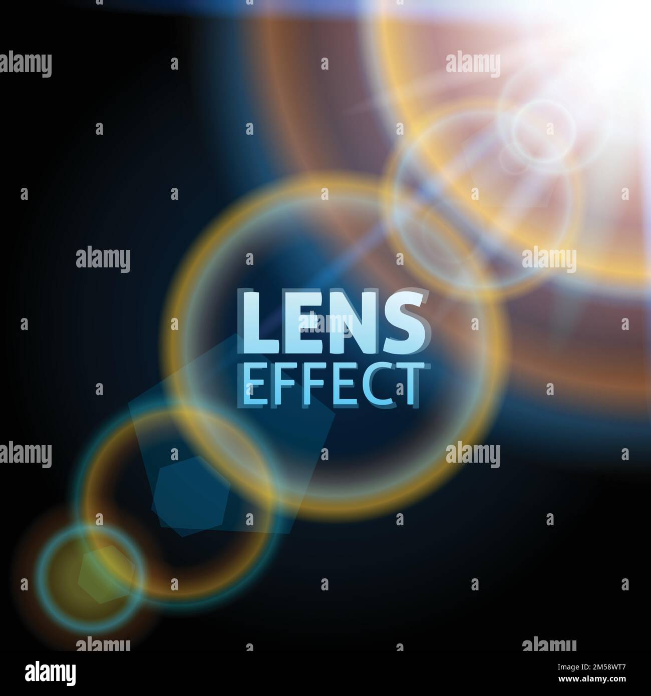 Realistic collimated light beam. The effect of the sun flare. Bright ...