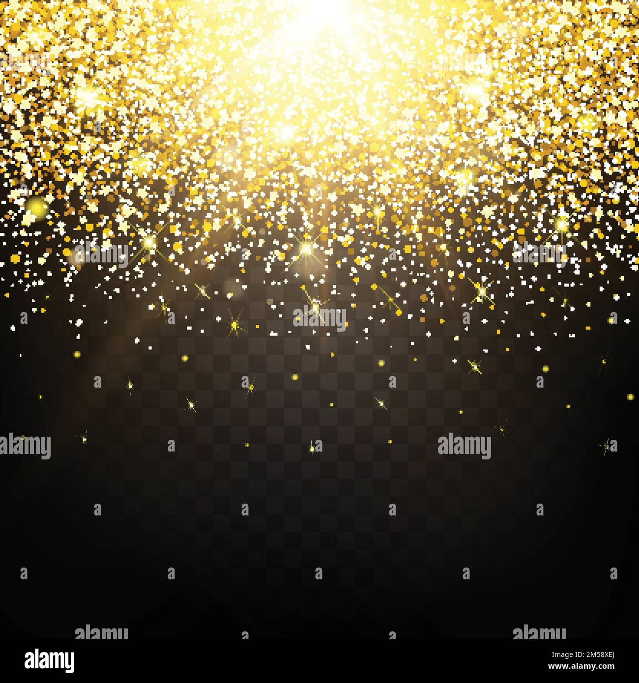 Effect of particles flying on top of the gold luster dust sparks luxury ...