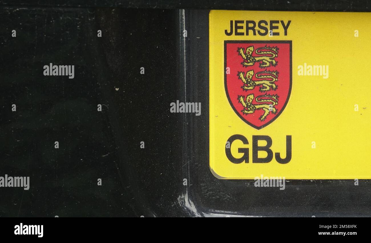 Jersey. 10th Sep, 2022. The coat of arms of the Channel Island of ...