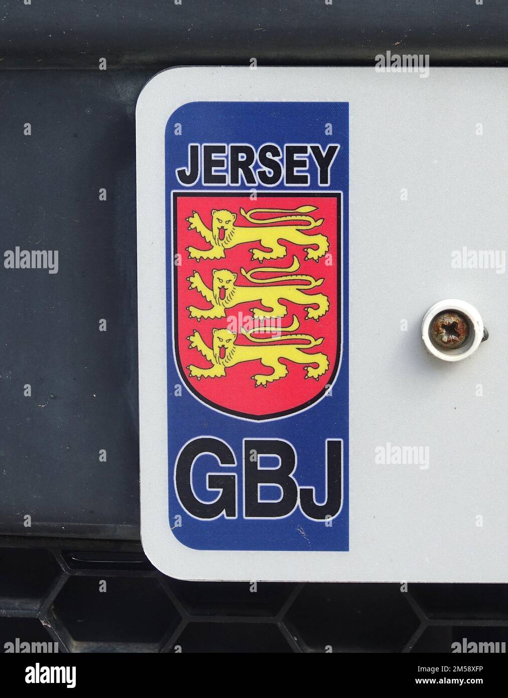 Jersey. 09th Sep, 2022. The coat of arms of the Channel Island of ...