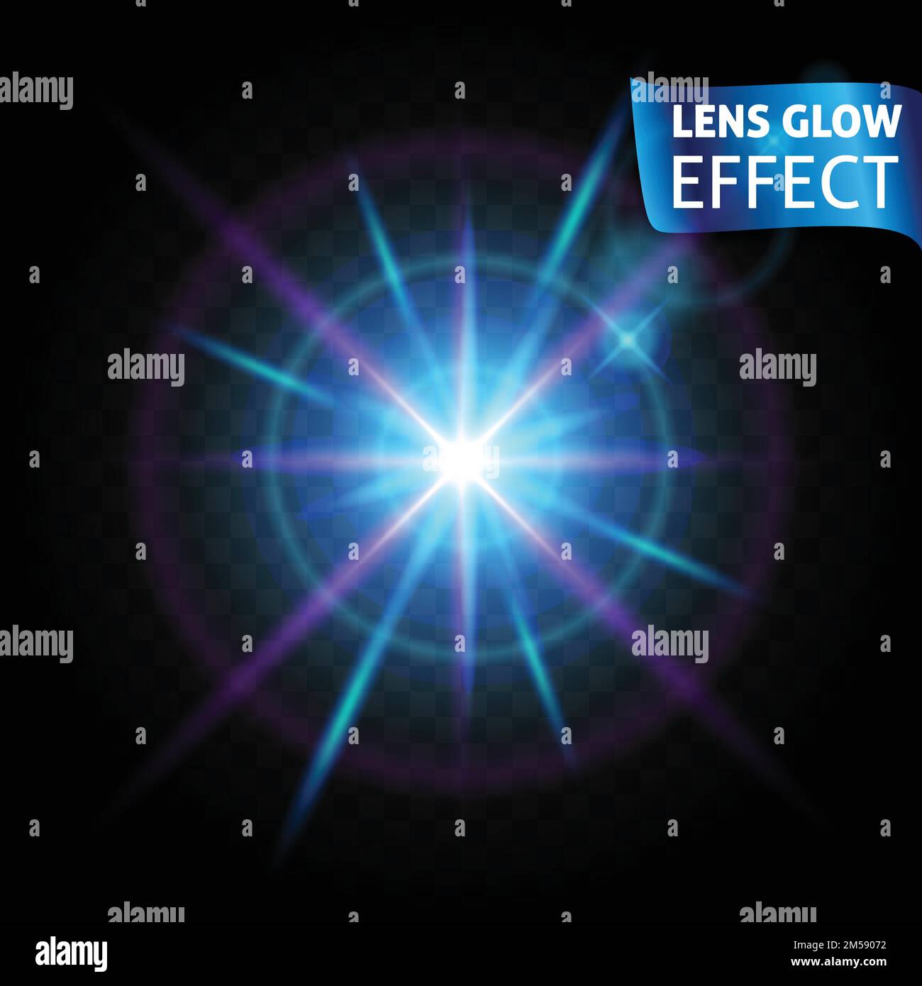 The lens glow effect. Glowing light reflections, realistic light ...
