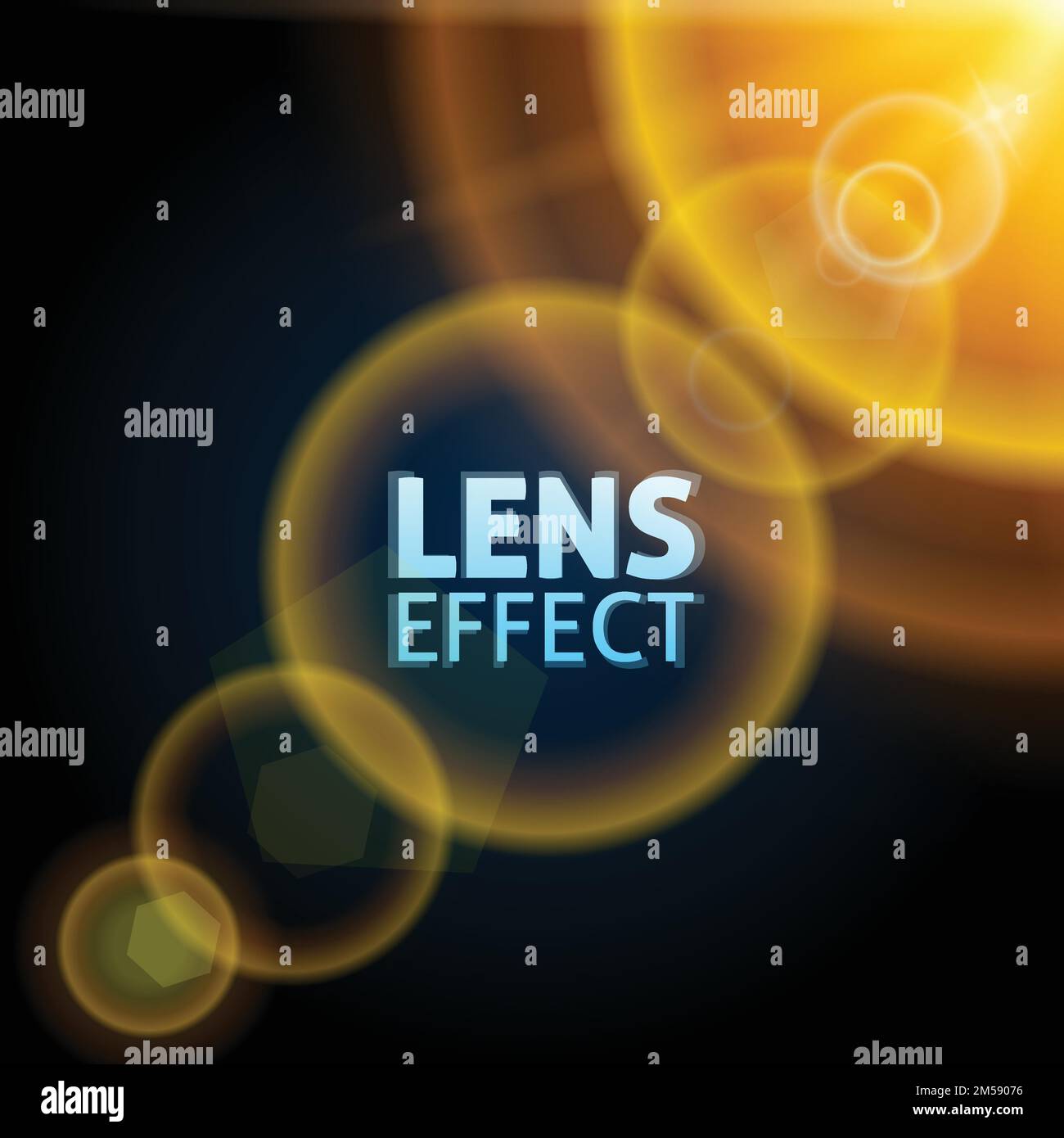 Realistic collimated light beam. The effect of the sun flare. Bright ...