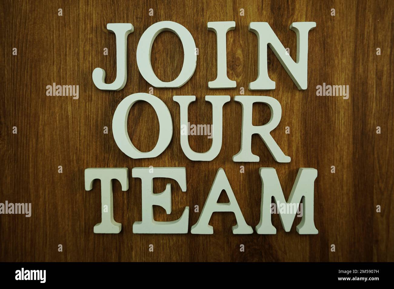 join our team made from wooden cubes with letters alphabet Stock Photo ...