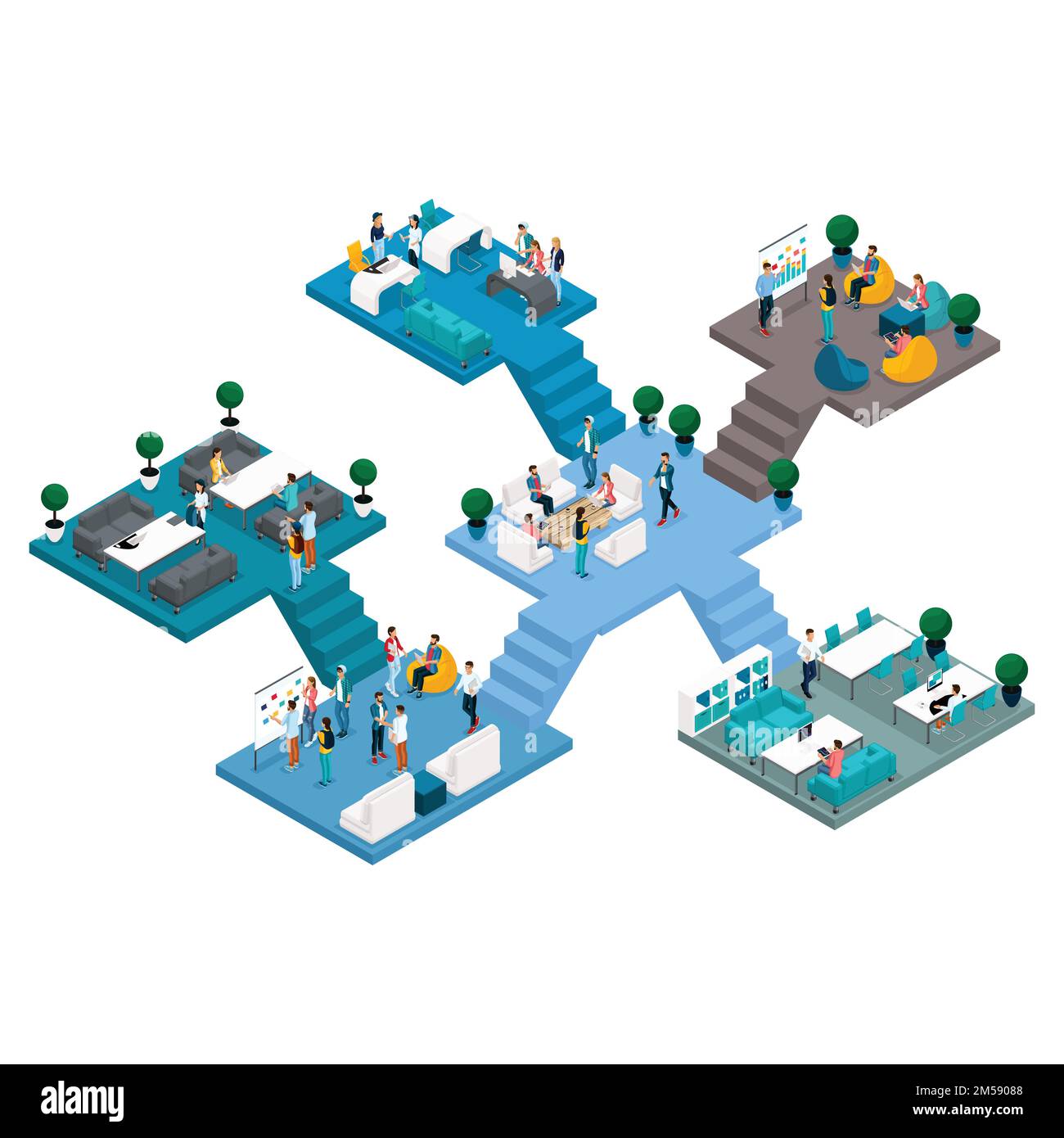 Socialize in office Stock Vector Images - Alamy