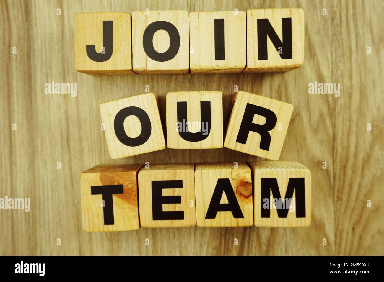 join our team made from wooden cubes with letters alphabet Stock Photo ...