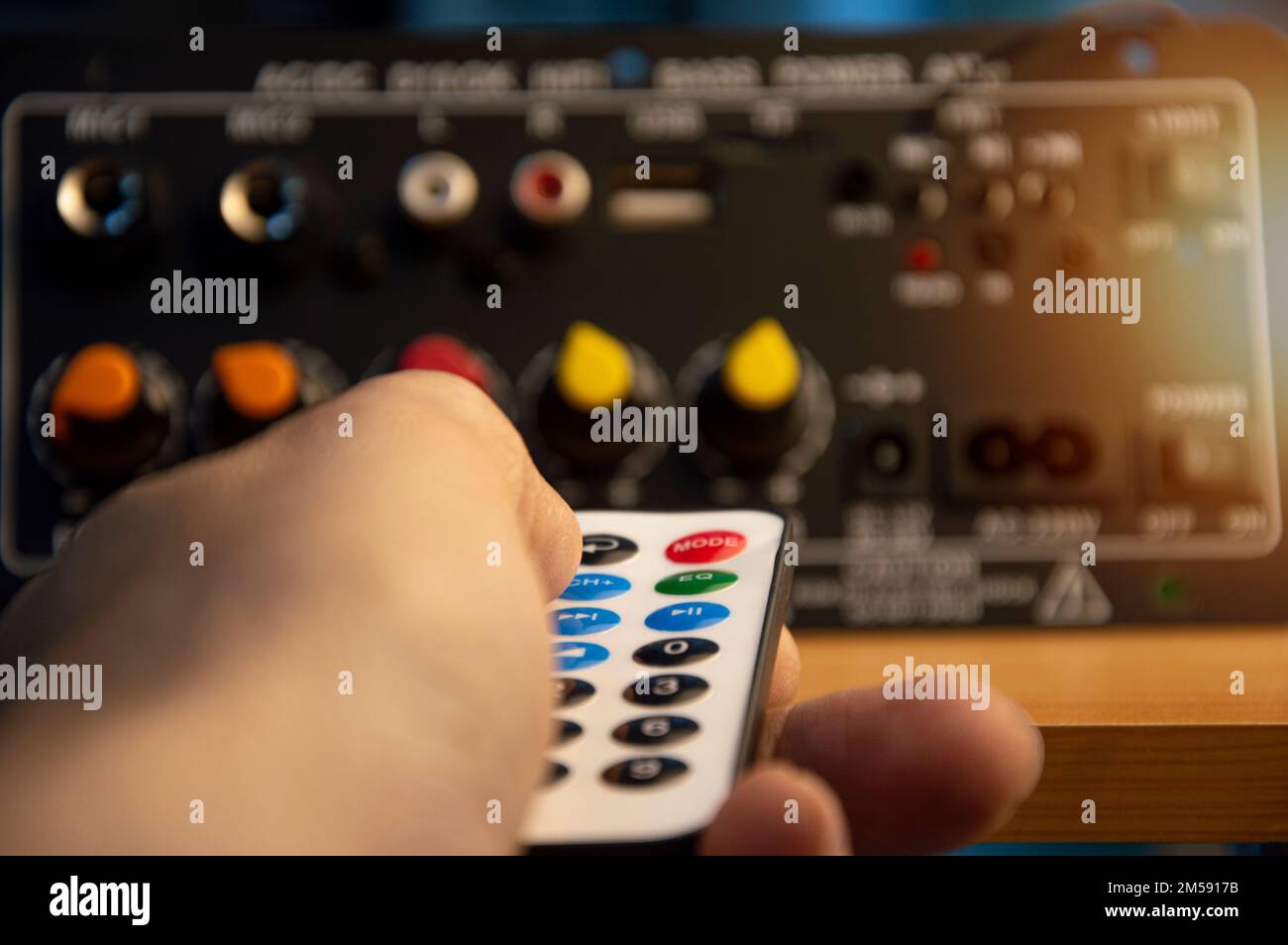 Using the remote control bluetooth power amplifier power amplifier mini ...