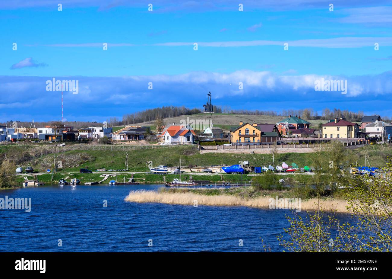 Nice view. Milestones in history. Sunny day. Monument in memory of the ...
