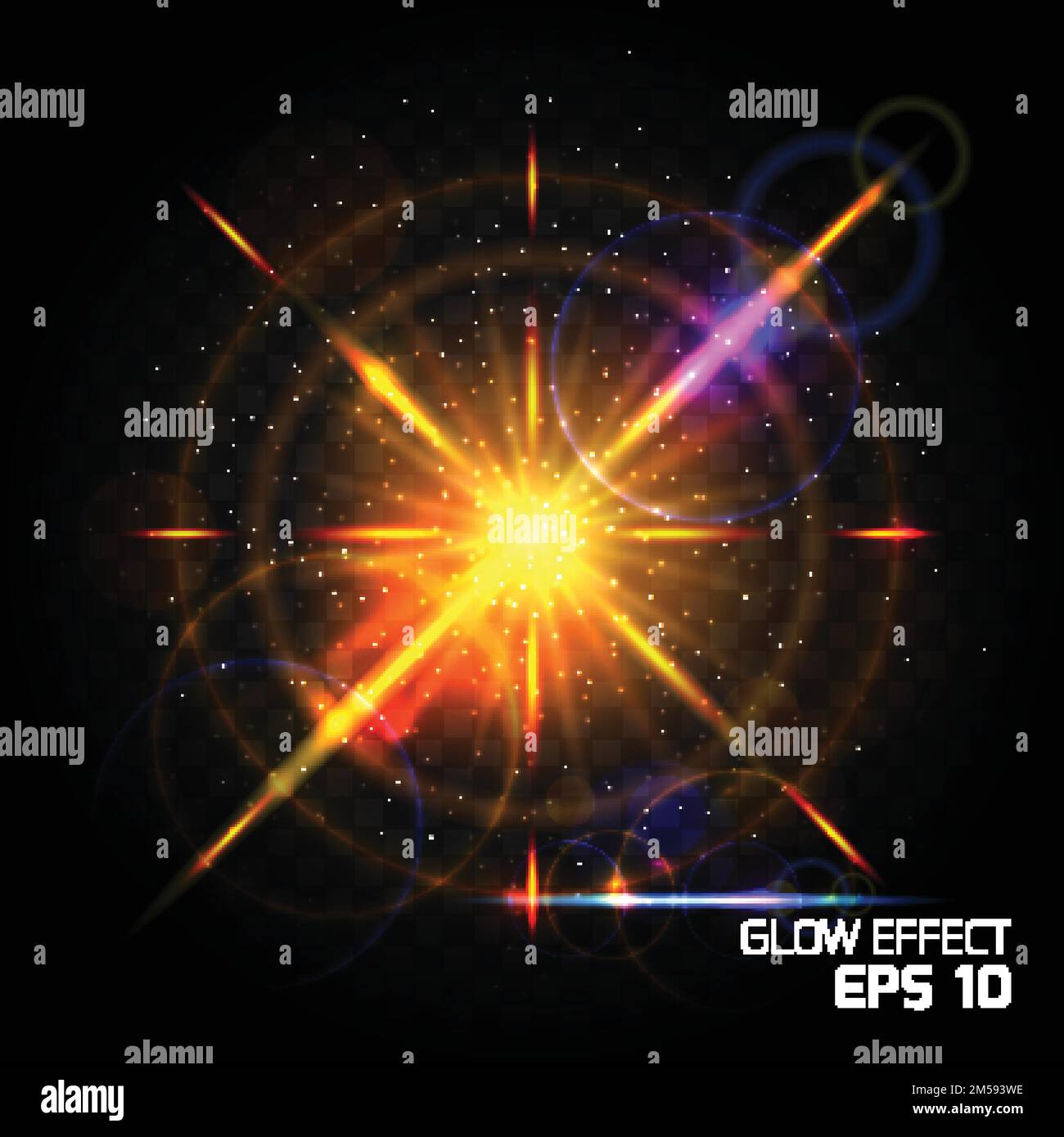 Influence of particle, bright lighting effects, yellow, orange. Glow ...