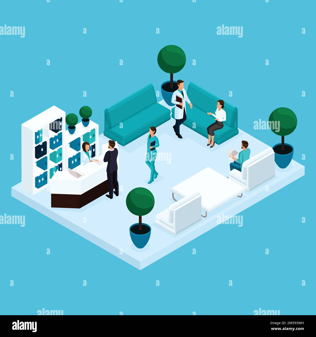 Set Trendy isometric people. Medical staff, hospital, doctor, surgeon ...