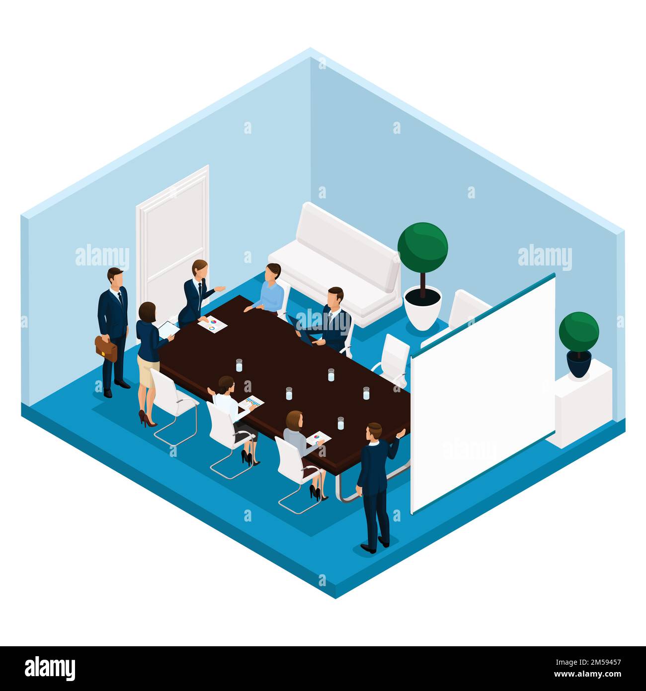 Large office space Stock Vector Images - Alamy