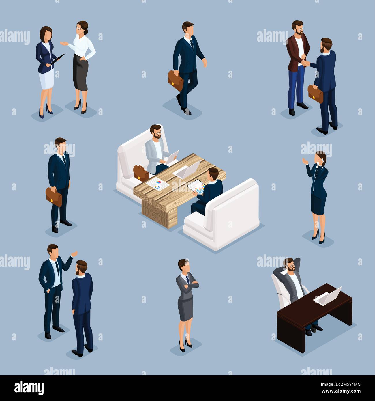 Desk work computer suits Stock Vector Images - Alamy