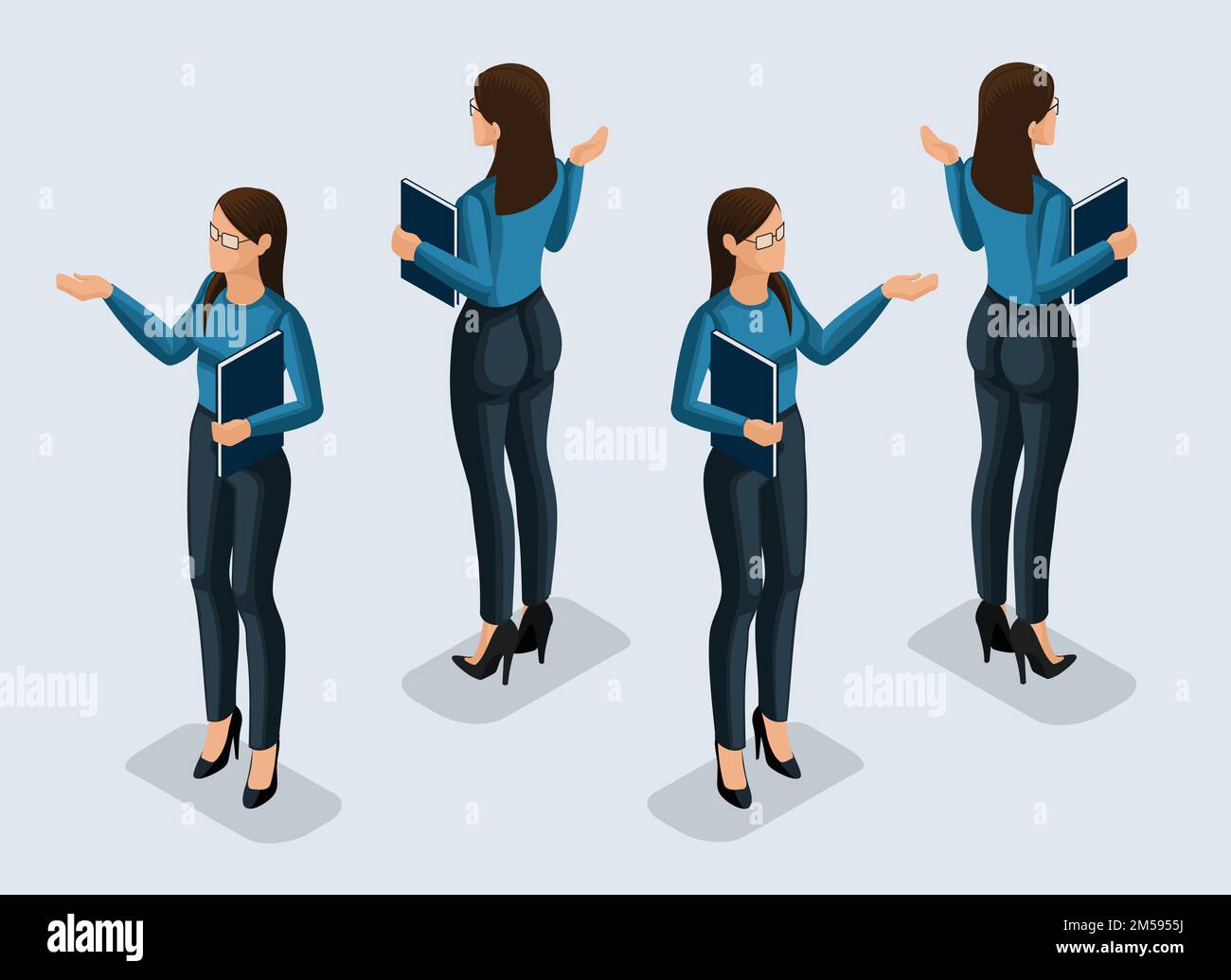 Woman and girl and rear view Stock Vector Images - Alamy