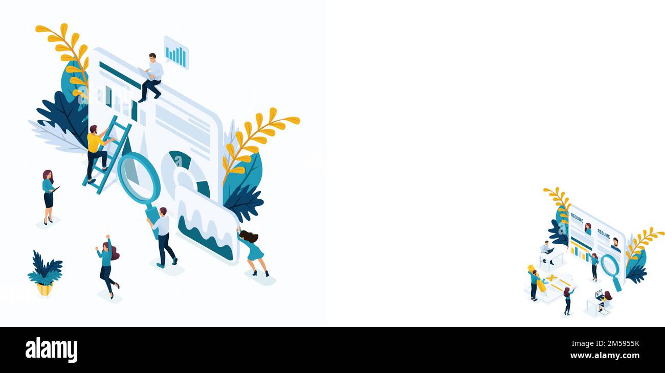 Isometric business concept, marketing research, Client feedback. Modern ...