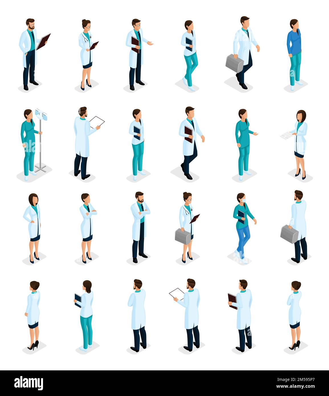 Set Trendy isometric people. Medical staff, hospital, doctor, nurse ...