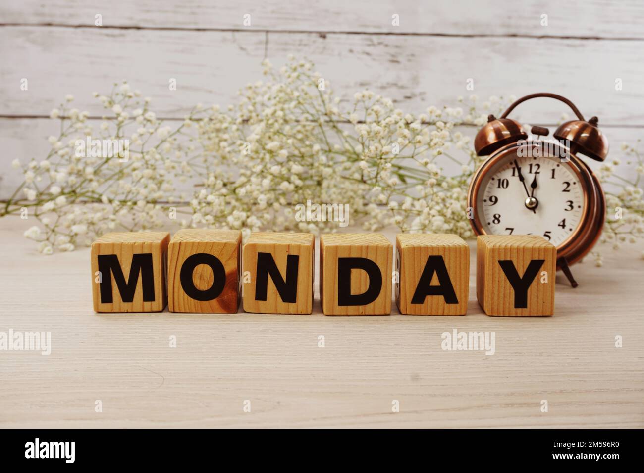 monday alphabet letters on wooden background Stock Photo - Alamy