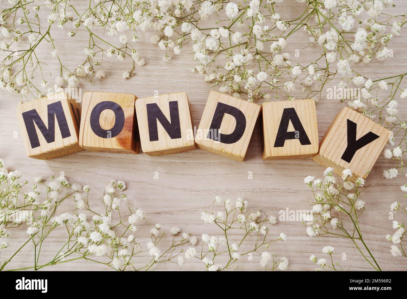 monday alphabet letters on wooden background Stock Photo - Alamy