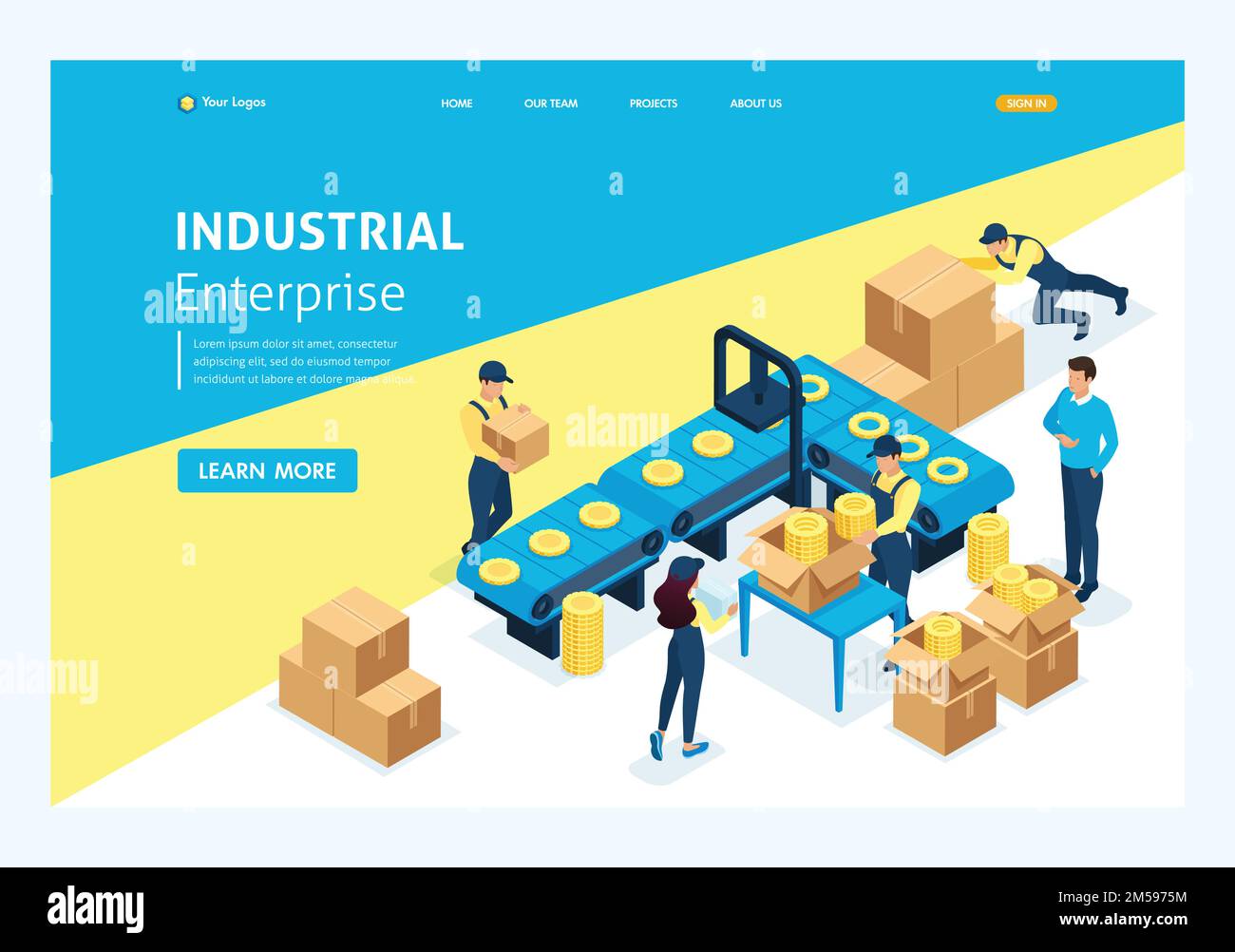 Factory workers vector isometric hi-res stock photography and images ...